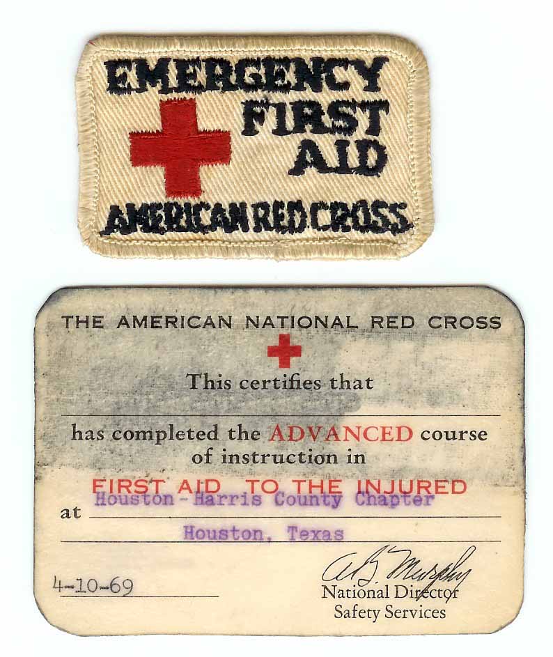 1969: Advanced First Aid Certificate & Patch – EMS Museum