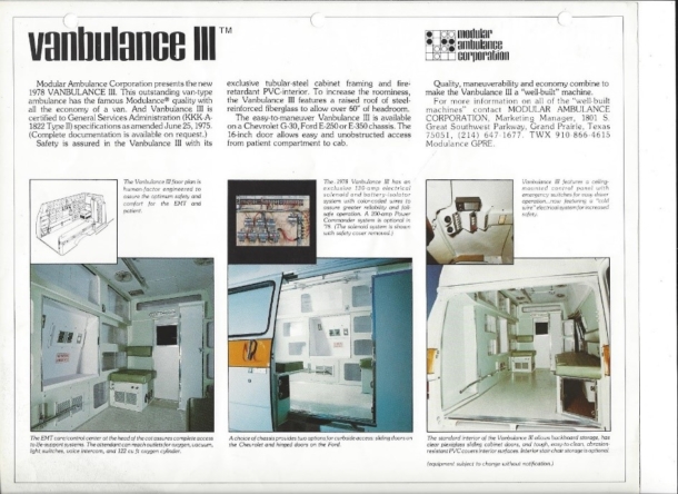Vanbulance III by Modular Ambulance Corporation – EMS Museum